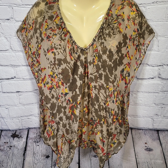 Postella | Tops | Postella Multi Color Silk Blouse | Poshmark